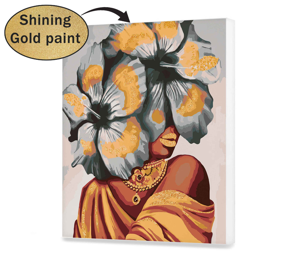 Girl in hibiscus flowers- Painting by numbers for adults - Painting by numbers – Artezio.CZ